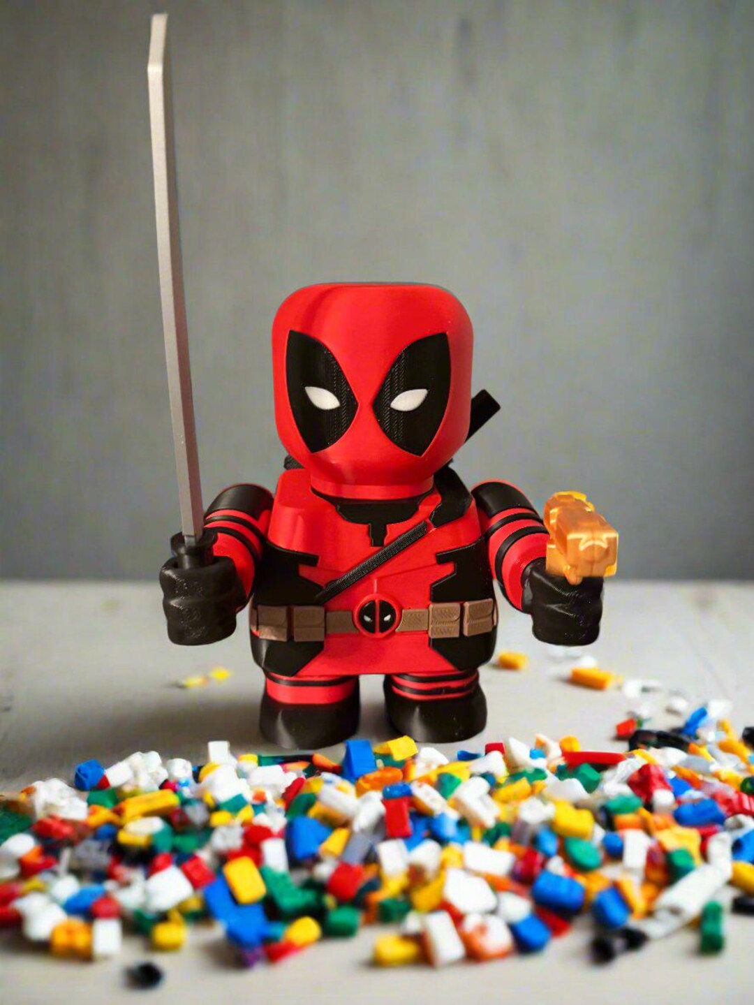 Chunky Deadpool Brick Style (6.5" Tall) - Etsy