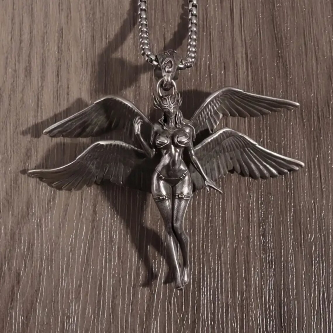 Edgy Mythical Angel Necklace Trendy Goth Jewelry - Etsy
