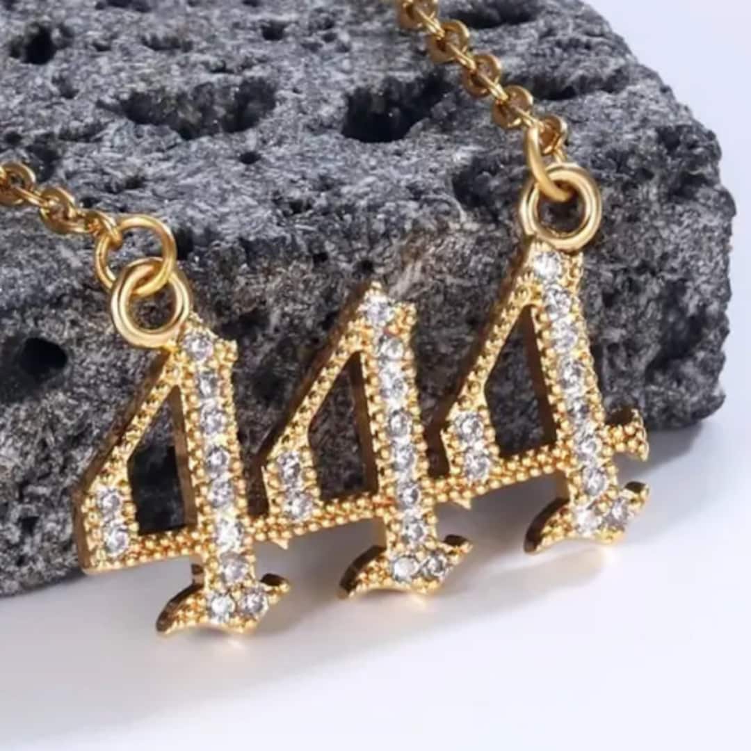 Demure Necklace Gold 444 Angel Number Jewelry - Etsy