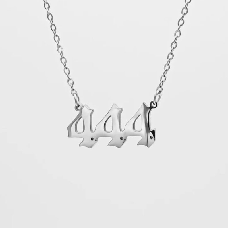 444 Angel Number Necklace Statement Jewelry - Etsy