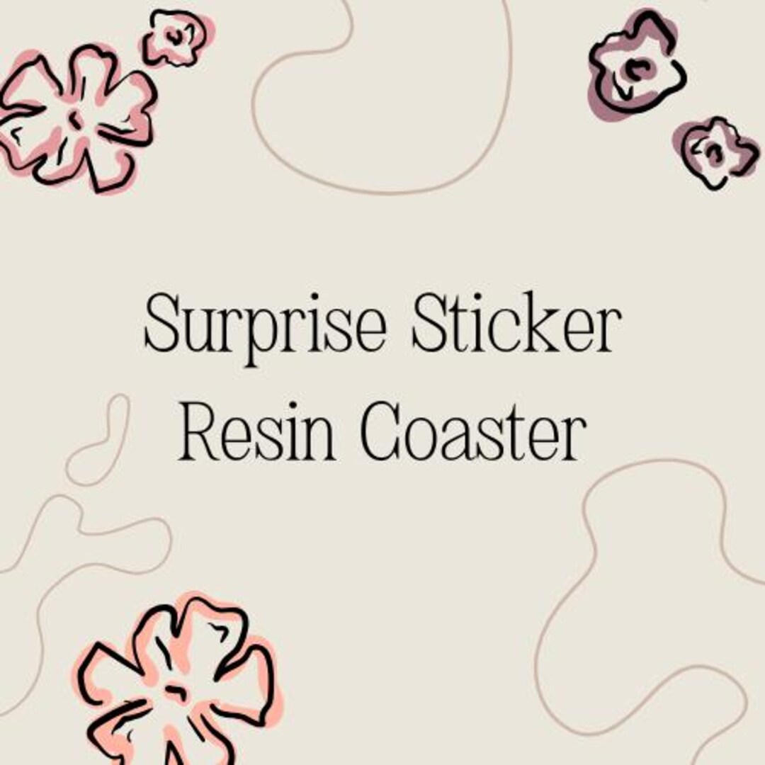 Surprise Sticker Resin Coaster, Custom Handmade Resin Coaster - Etsy