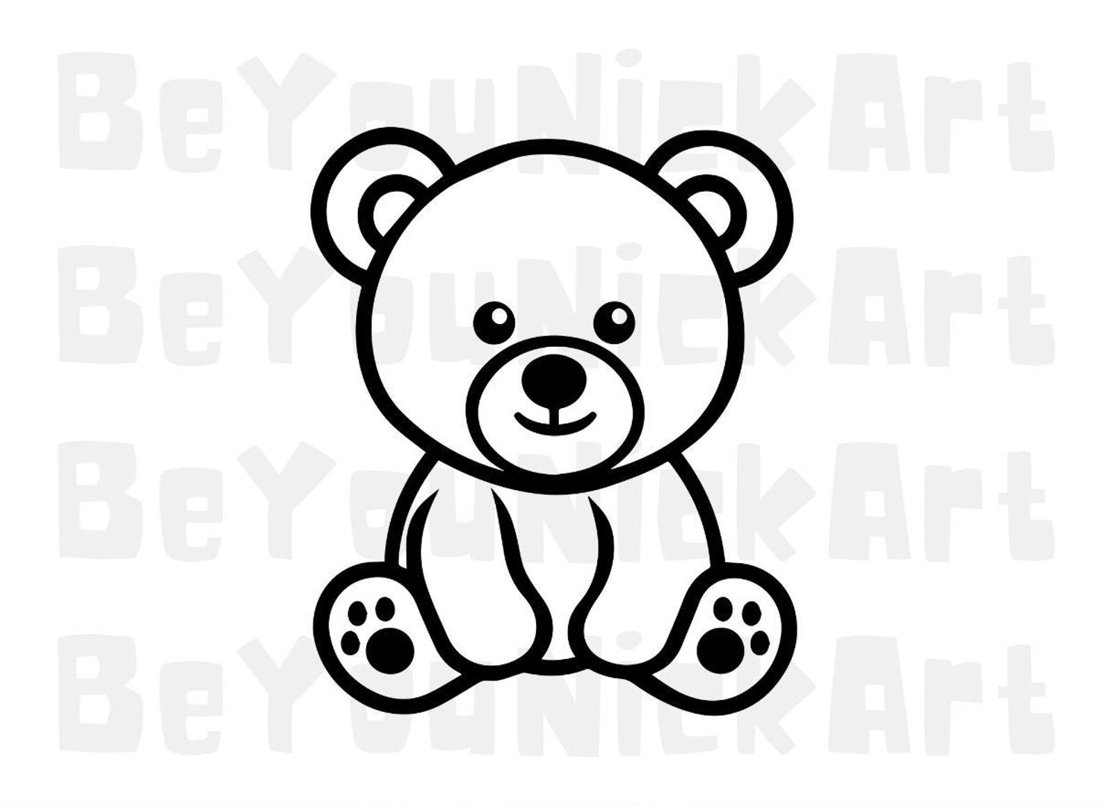 Bear Svg, Cute Bear Svg, Teddy Bear Svg, Bear Outline Svg, Bear Svg ...
