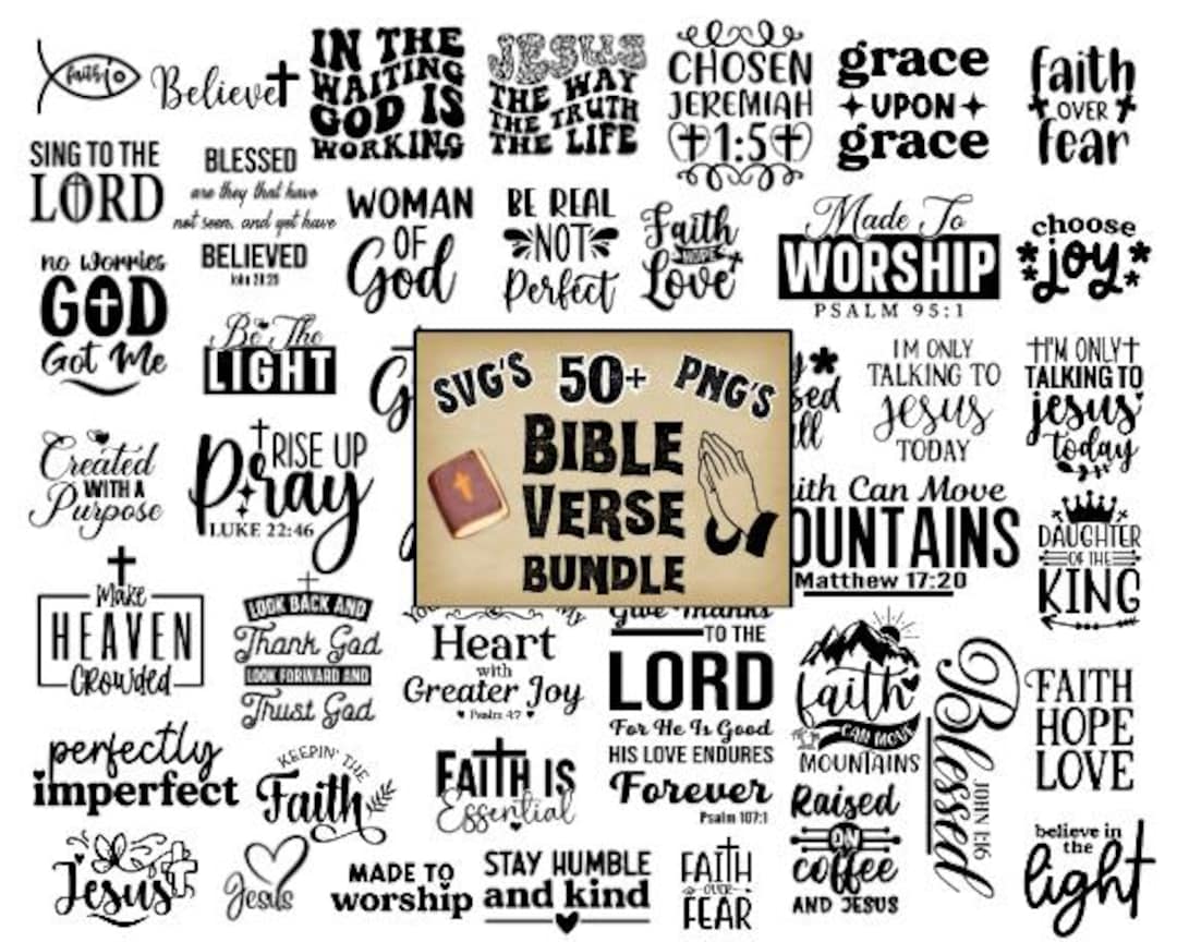 Bible Verses Svg, Christian Svg Bundle, Religious Svg, Scripture Svg ...