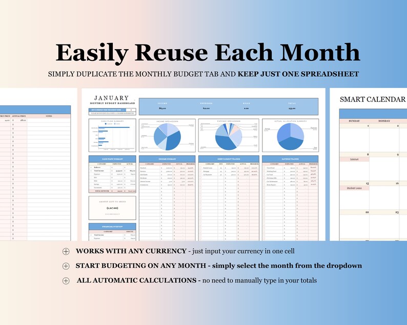 Ultimate Monthly Budget Spreadsheet Excel Budget Template - Etsy