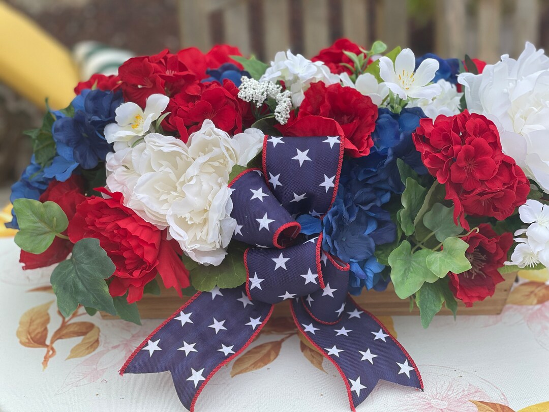 Patriotic Centerpiece, 4th of July Centerpiece, Red, White, Blue ...