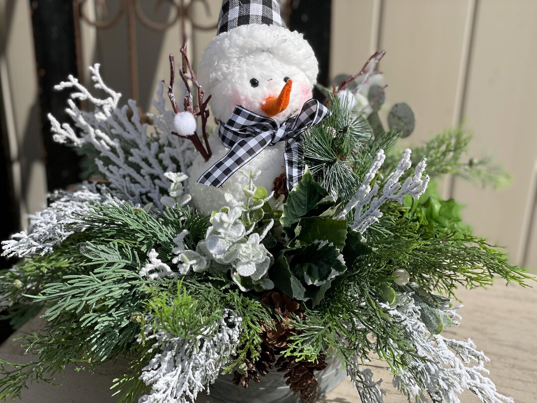 Snowman Centerpiece for Table, Winter Centerpiece, Christmas ...