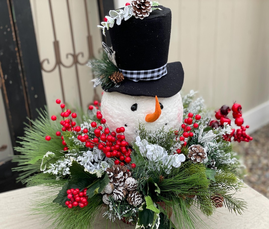 Christmas Centerpiece for Table, Snowman Centerpiece, Centerpiece ...