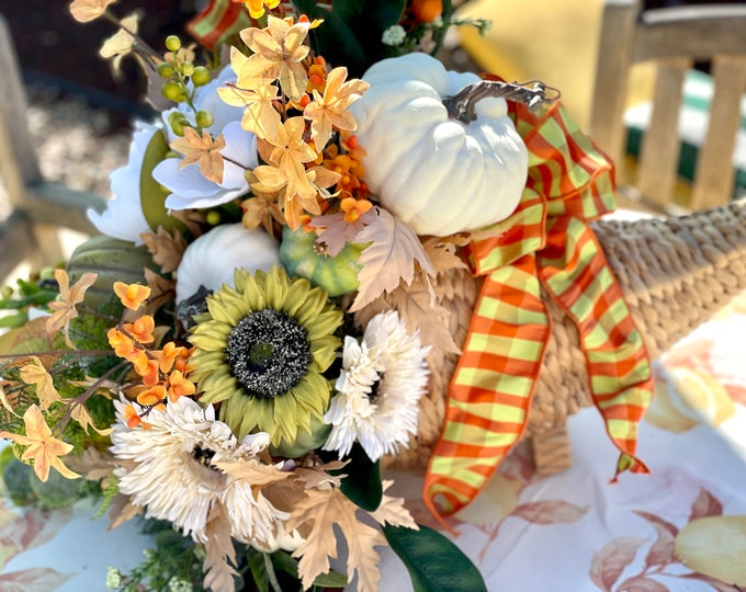 Large Fall Centerpiece, Large Cornucopia Centerpiece, Cornucopia, Large ...
