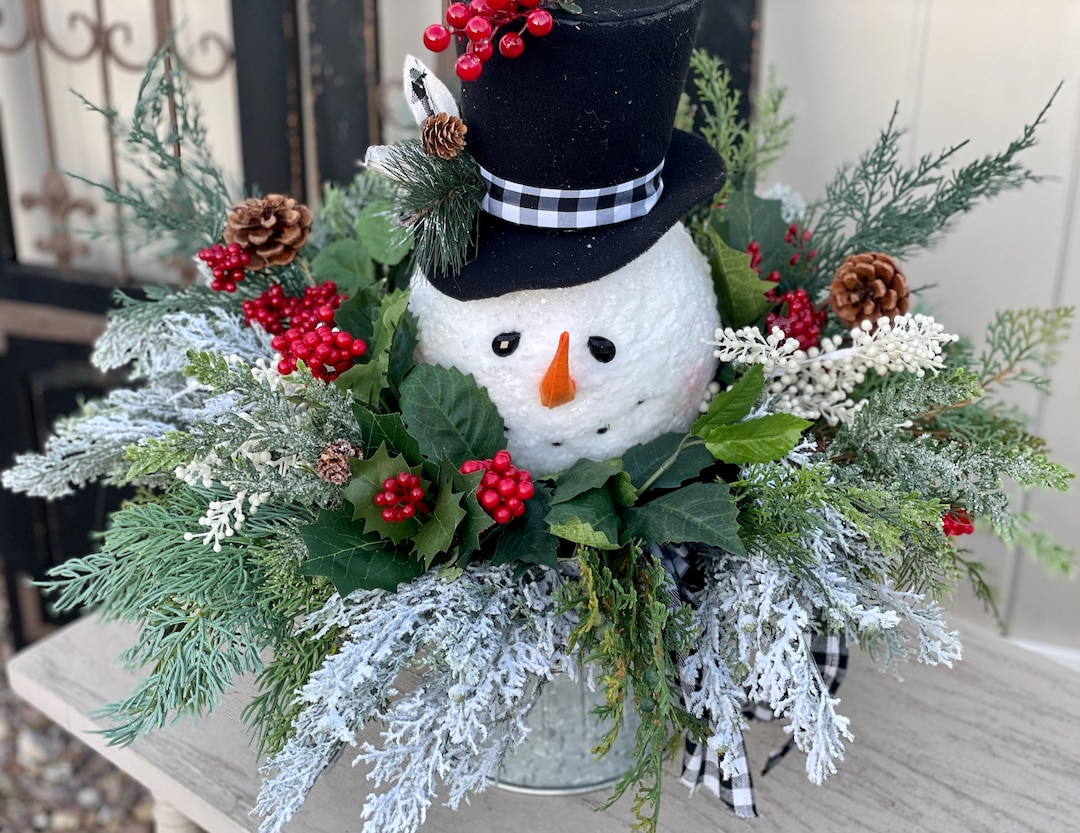 Snowman Centerpiece, Christmas Centerpiece for Table, Winter ...