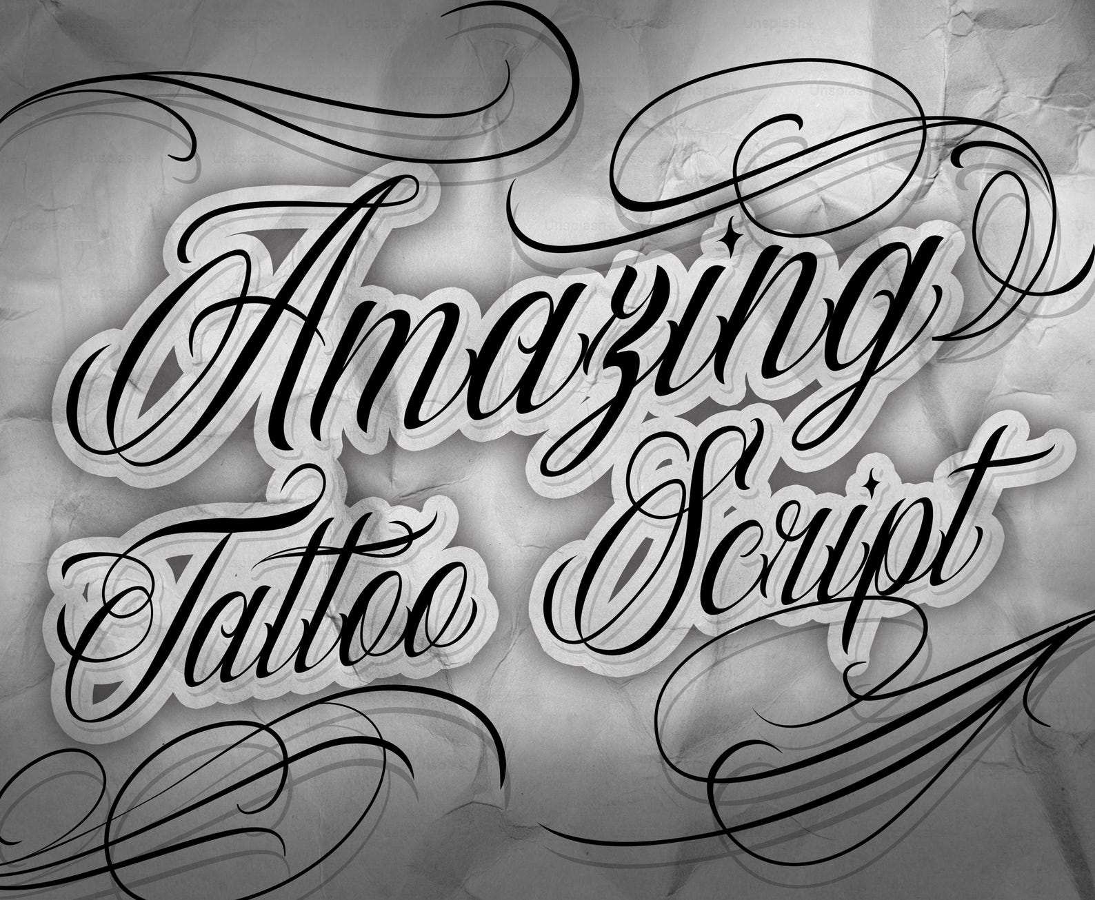 Chicano Tattoo Font – Gangster Script, Swoosh+lettering, Blackletter ...