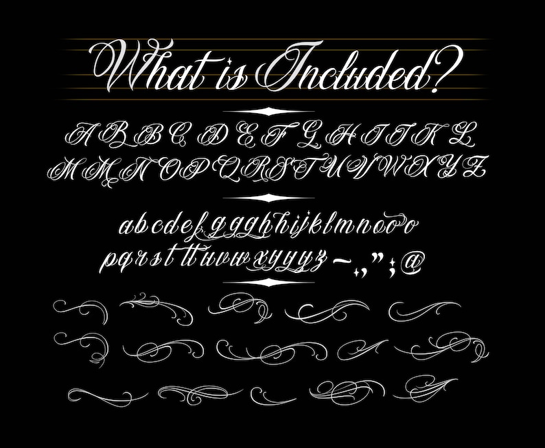 Chicano Tattoo Font – Gangster Script, Swoosh+lettering, Blackletter ...