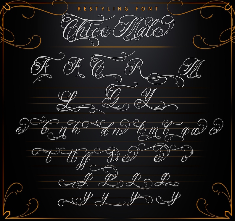 Chicano Tattoo Lettering, Single Letter in Svg--jpg--png Format, and ...
