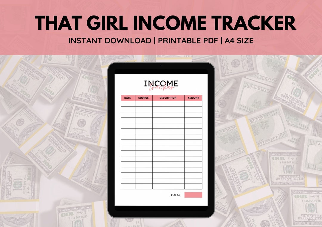 That Girl Income Tracker | A4 Printable Tracker | Money Budget ...