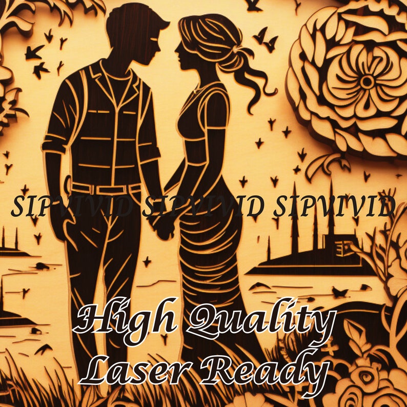 Laser Cut Files Valentine's Day 3D Illusion Love is in the Air Laser ...