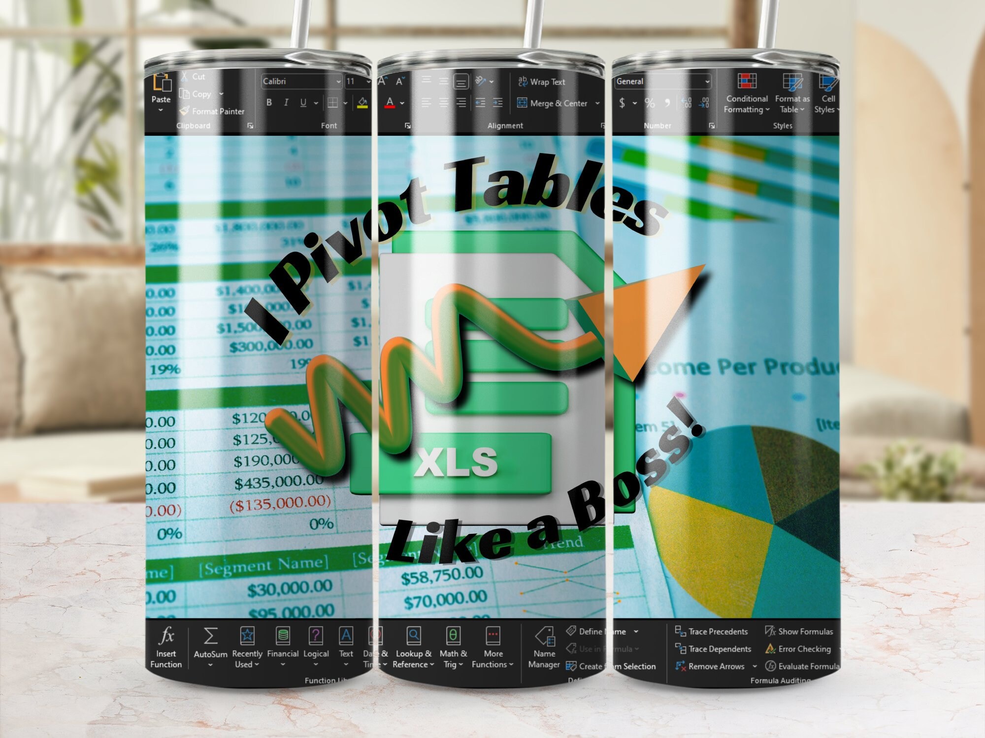 Tumbler Wrap Excel Freak Pivot Tables Accountant Gift Funny Tumbler ...