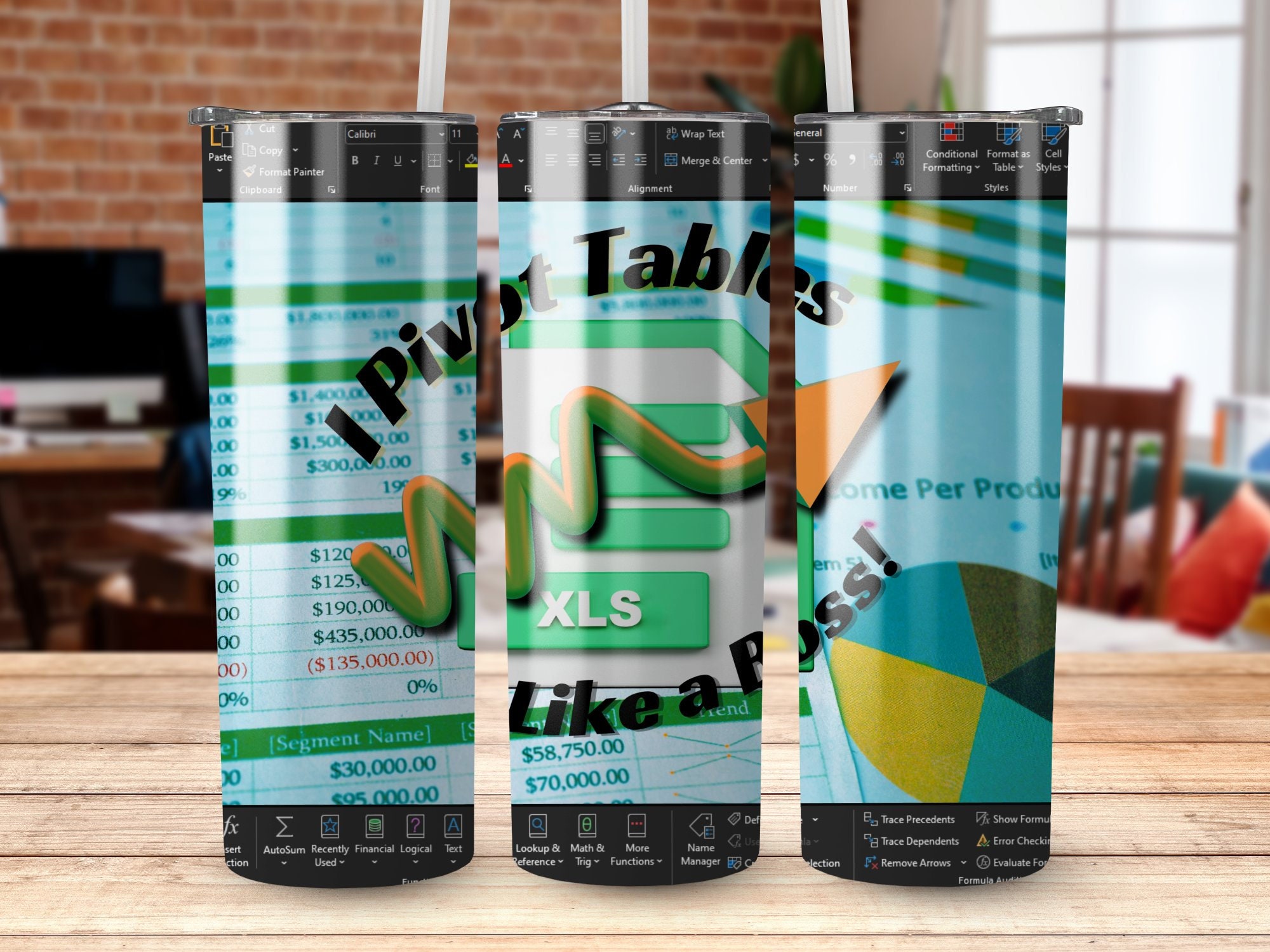 Tumbler Wrap Excel Freak Pivot Tables Accountant Gift Funny Tumbler ...