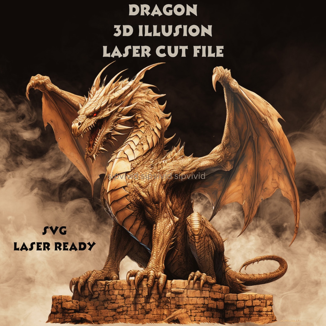 Laser Cut Files Dragon 3D SVG Dragon DIY Project Dragon Laser Ready ...