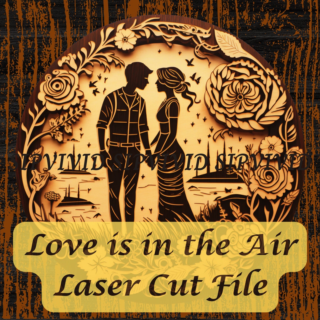 Laser Cut Files Valentine's Day 3D Illusion Love is in the Air Laser ...