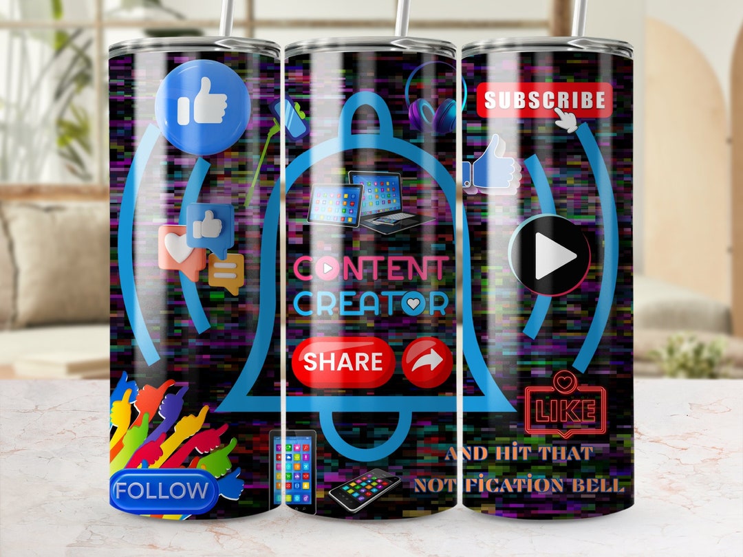 Tumbler Wrap for Content Creator Tumbler Social Media Influencer PNG ...