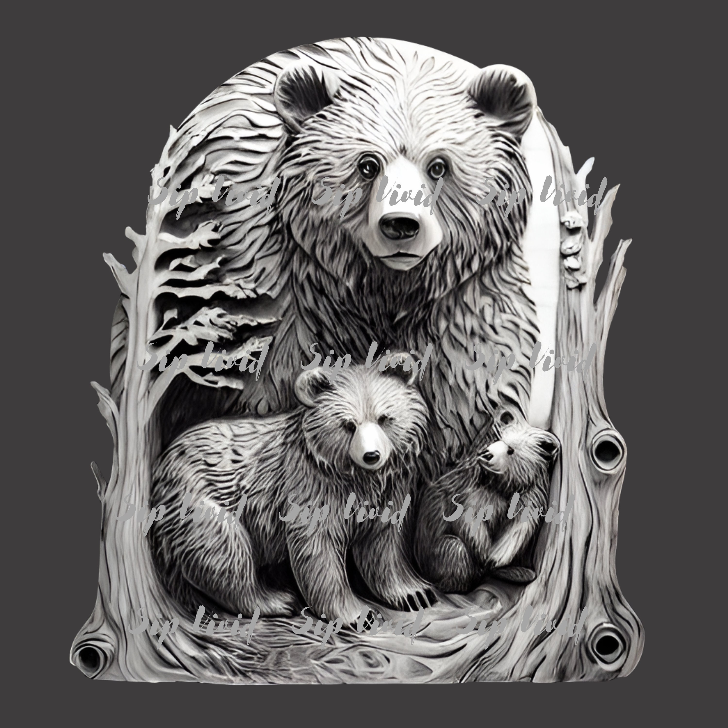 Laser Cut Files Bear Laser Engrave File 3D Illusion PNG SVG Vector ...