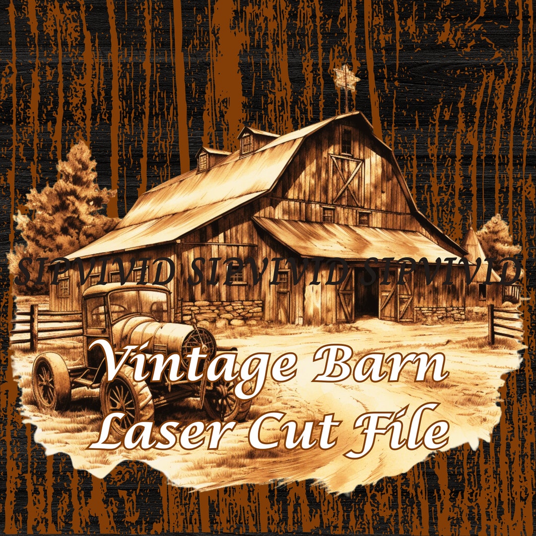 Vintage Barn Laser Cut File: 3D Wood Project Design (SVG, PNG) - Etsy
