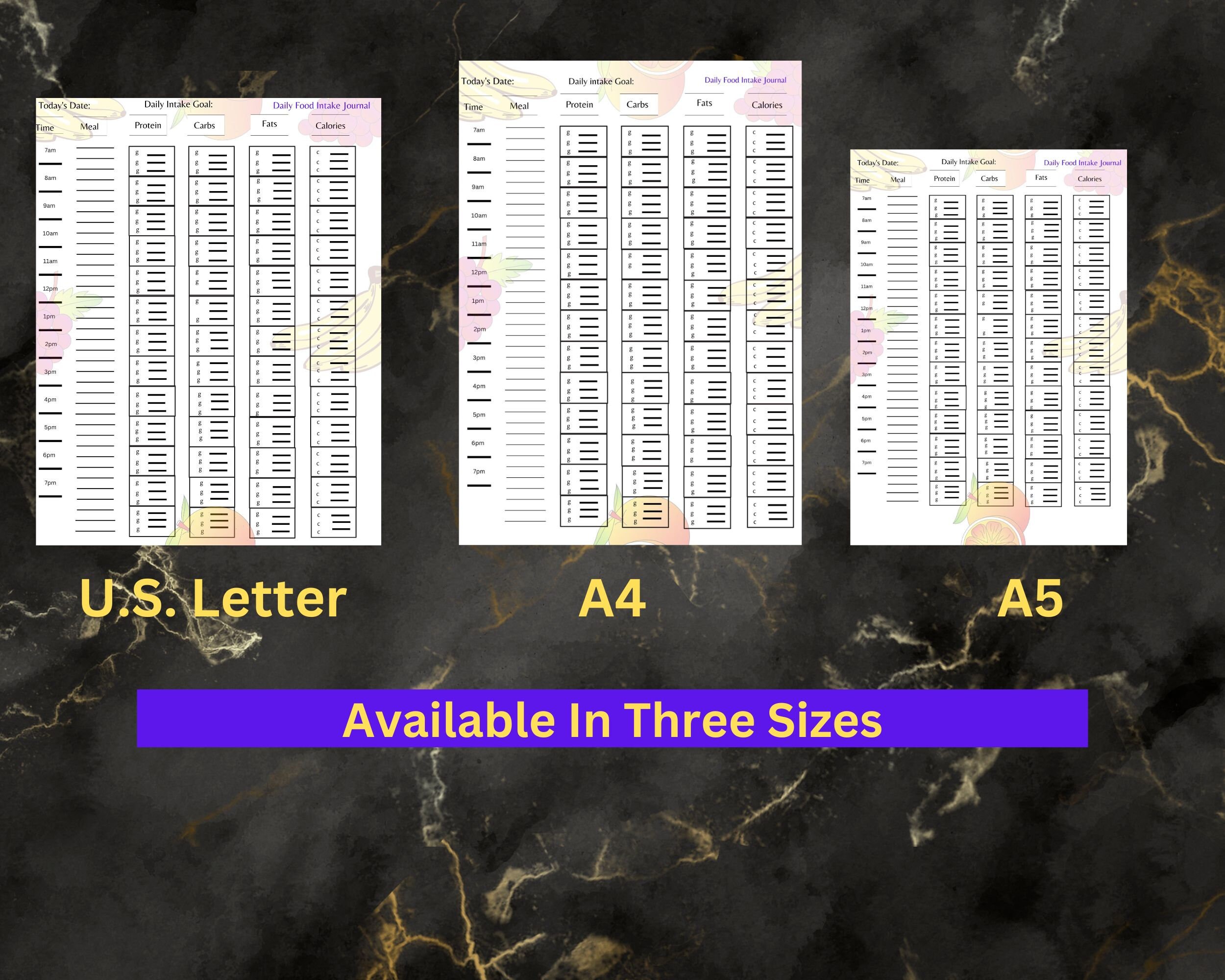 Printable Daily Food Diary,daily Meal Journal,daily Food Log ...