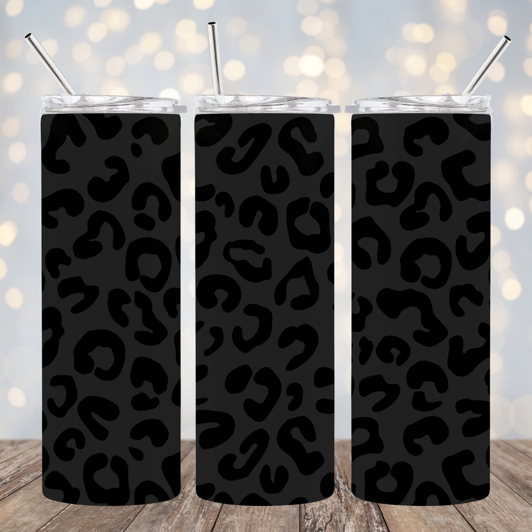 All Black Cheeta Print Tumbler - Etsy
