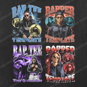 12 Editable Rap Bootleg PSD Template, Custom Rap Tee Template, Custom ...