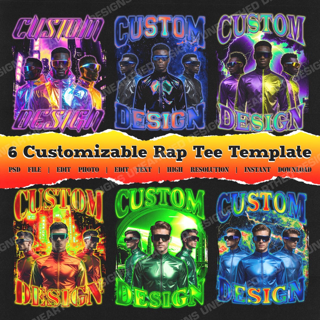 Rap Tee Template, Rap Bootleg Template, Editable Rap Tee, Custom Rap ...