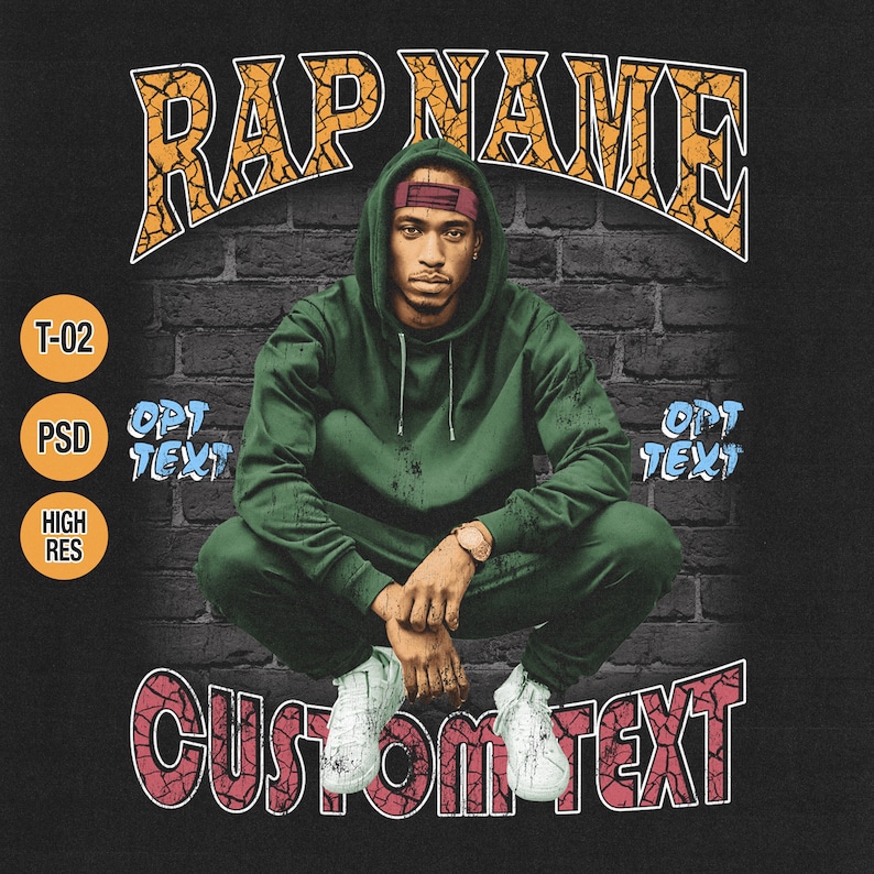 Rap Tee Bootleg Template, Rap Tee T-shirt Design, 90s Bootleg, Vintage ...