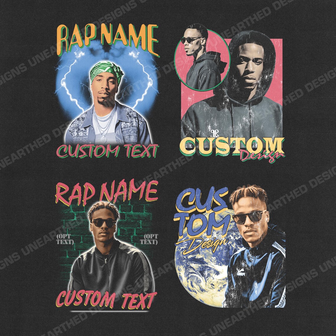 12 Editable Rap Bootleg PSD Template, Custom Rap Tee Template, Custom ...