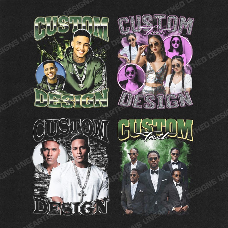12 Editable Custom Rap Tee Template, Rap Bootleg PSD Template, Custom ...