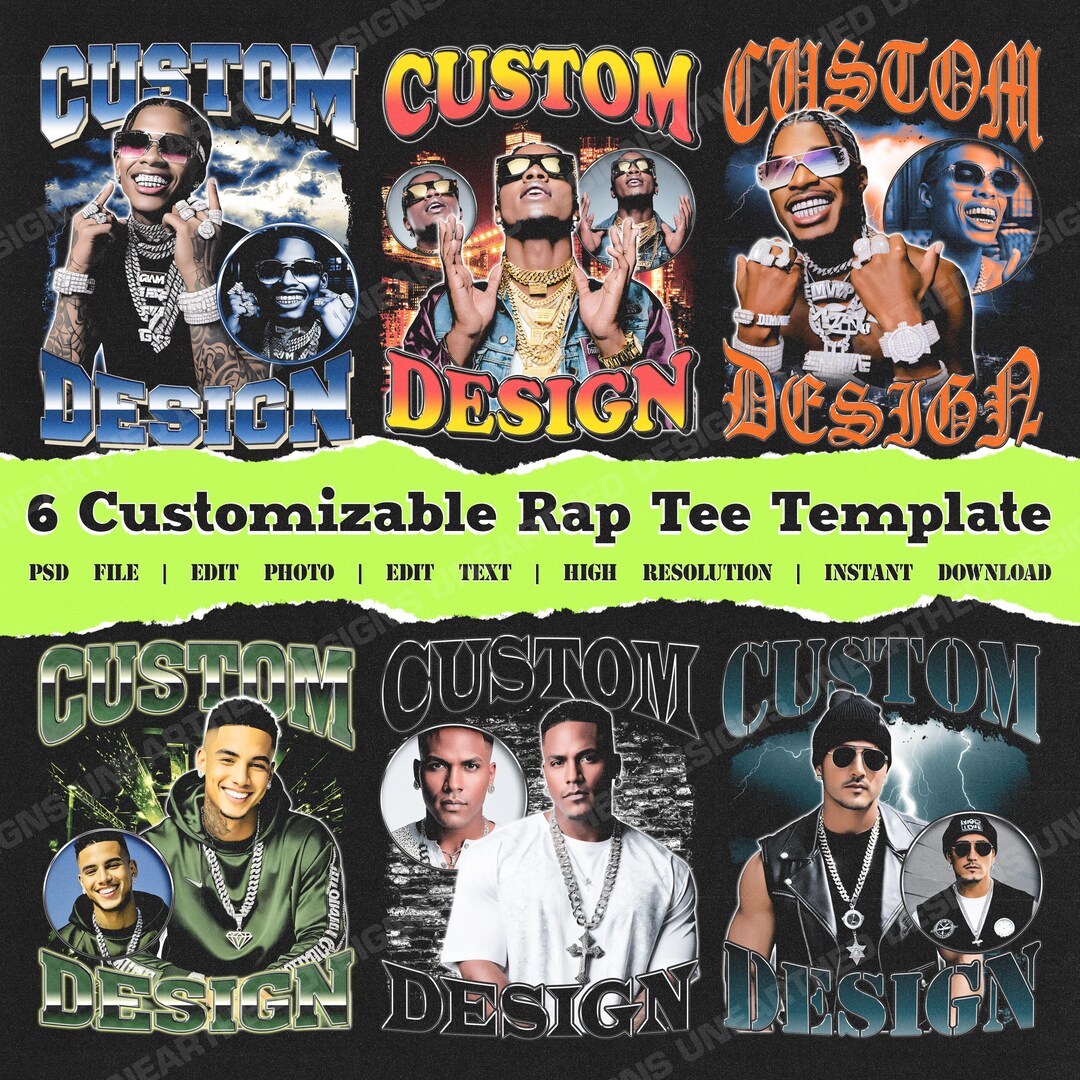 Rap Tee Template, Rap Tee T-shirt Design, 90s Bootleg, Vintage Bootleg ...