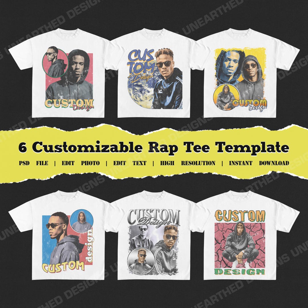 Rap Tee Template, Rap Bootleg Template, 90s Vintage, Hiphop Design, Pop ...