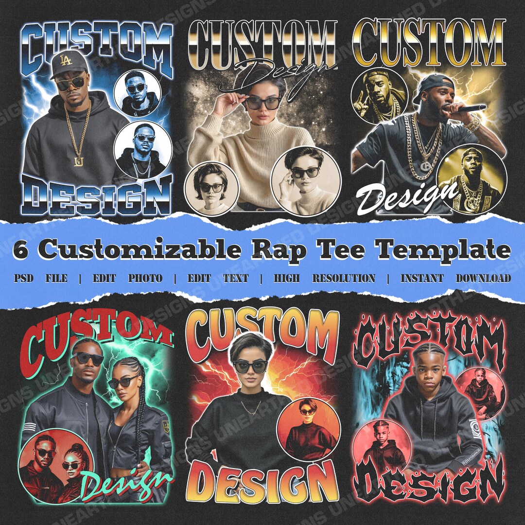 Rap Tee Template, Bootleg Design, 90s Design, Tshirt Design, Graphic ...