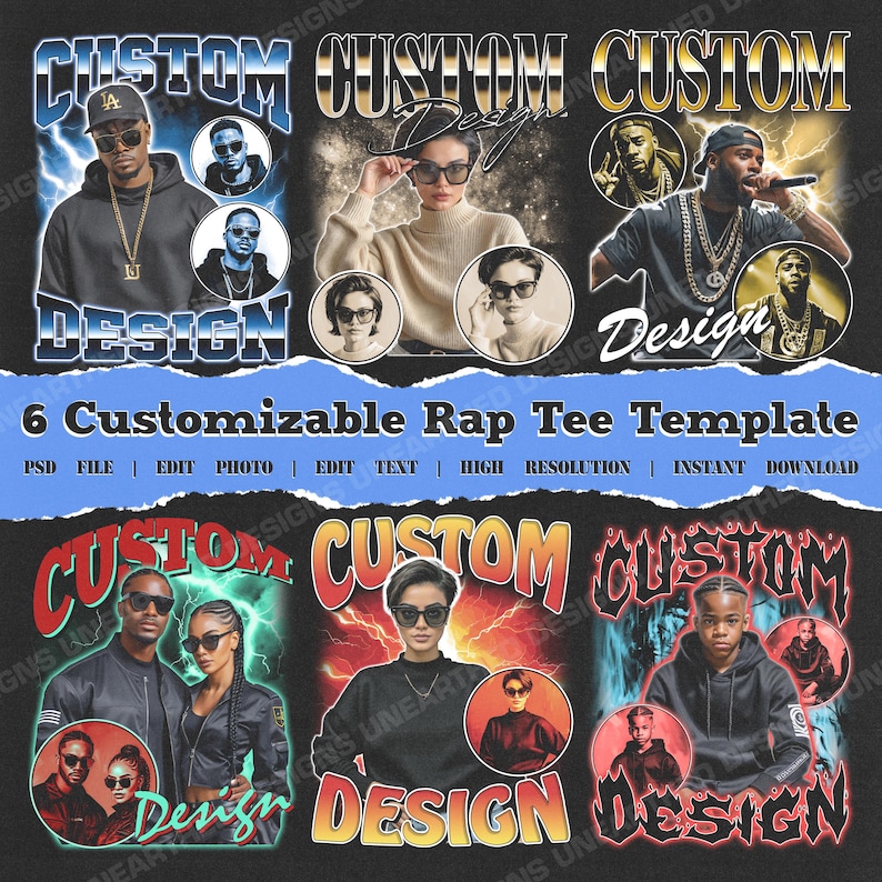 Rap Tee Template, Bootleg Design, 90s Design, Tshirt Design, Graphic ...
