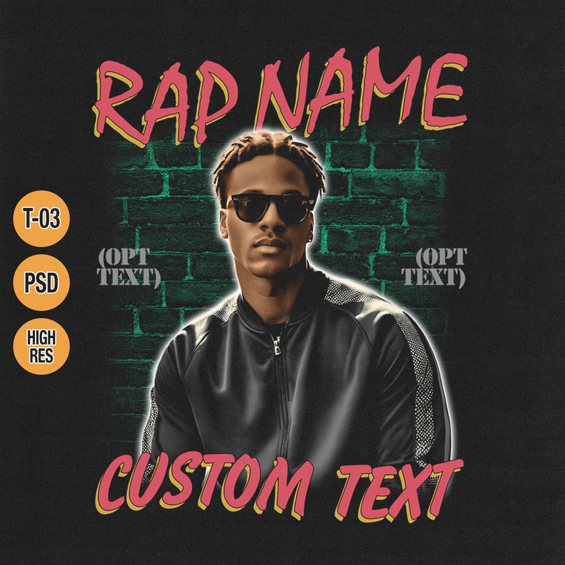 Rap Tee Template, Bootleg Design, 90s Design, Tshirt Design, Graphic ...