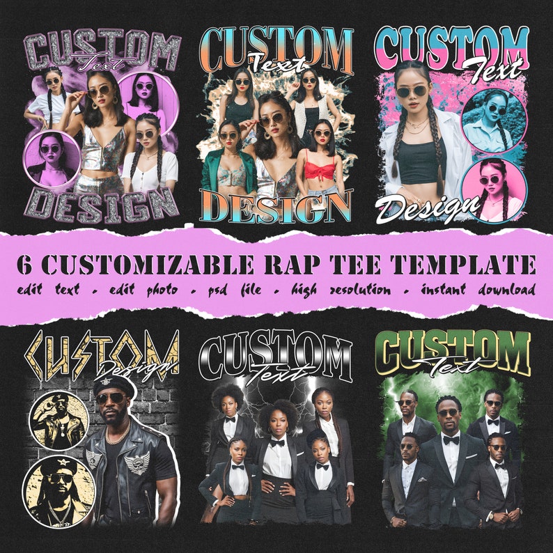 Rap Tee Template, Custom Your Own Bootleg Idea, 90s Bootleg Design ...