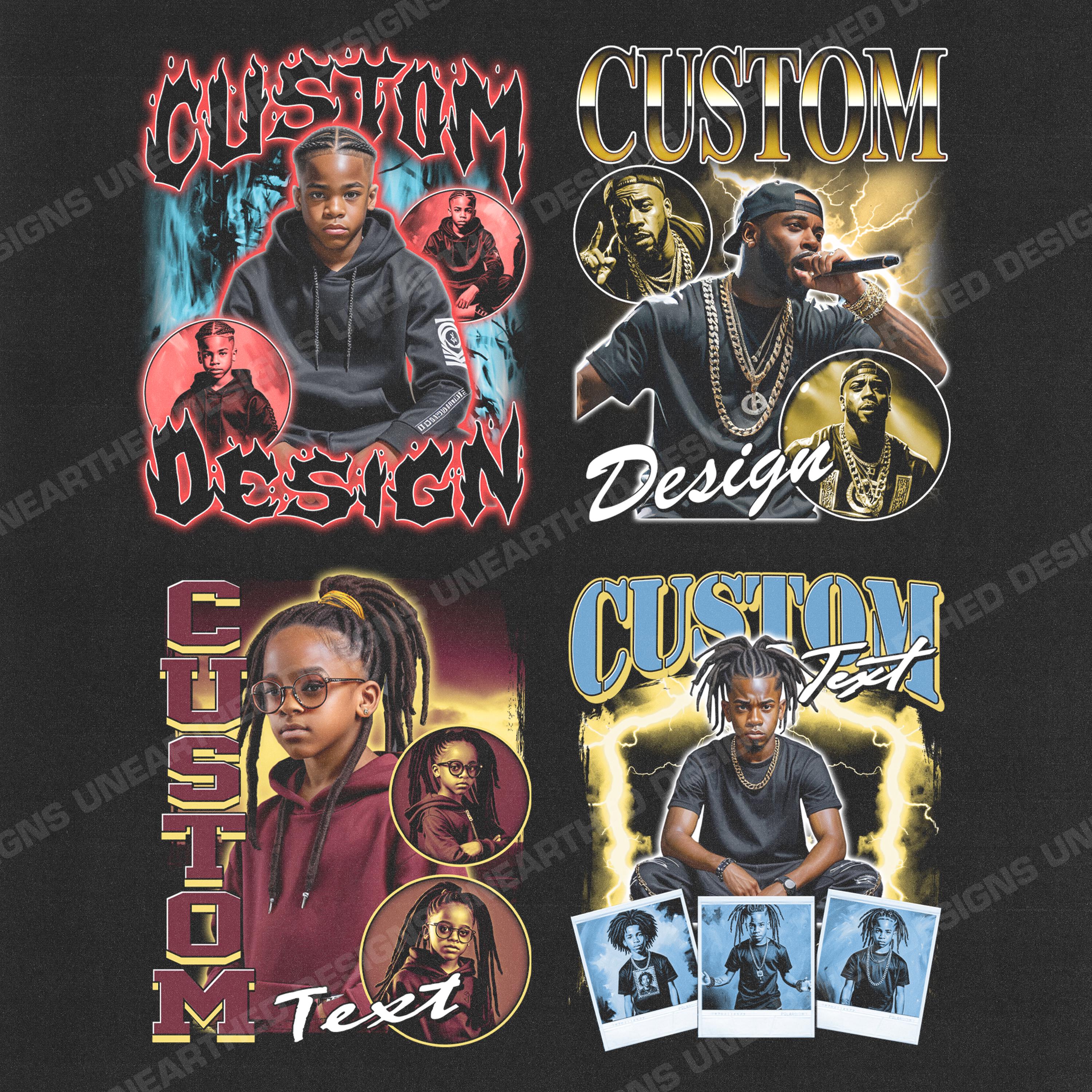 12 Editable Rap Bootleg PSD Template, Custom Rap Tee Template, Custom ...