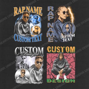 12 Editable Rap Bootleg PSD Template, Custom Rap Tee Template, Custom ...