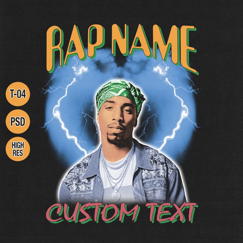 Rap Tee Template, Bootleg Design, 90s Design, Tshirt Design, Graphic ...