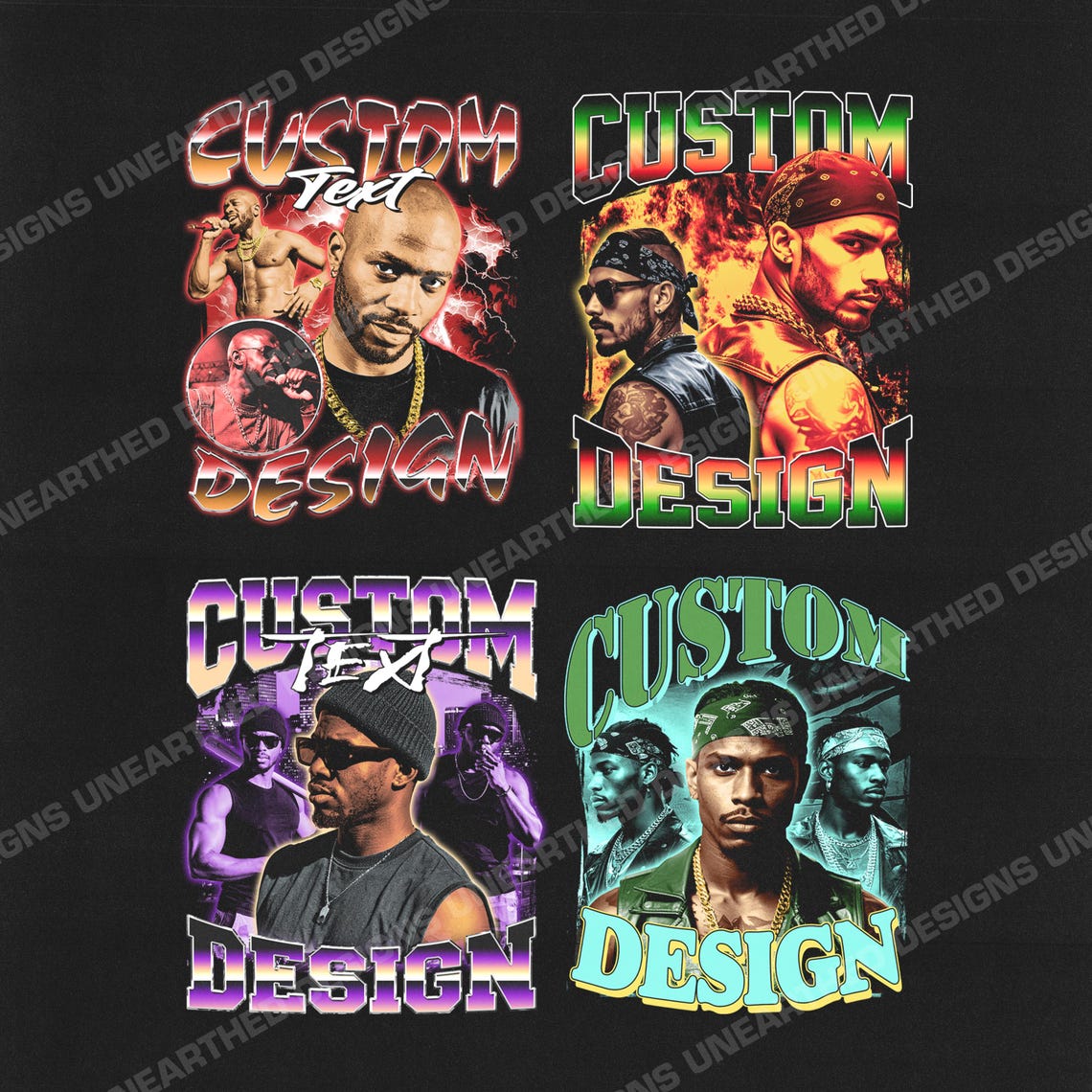 12 Editable Rap Bootleg PSD Template, Custom Rap Tee Template, Custom ...