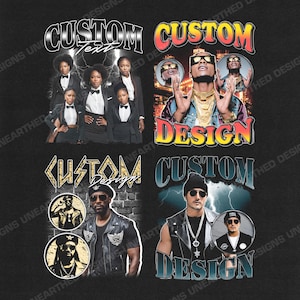 12 Editable Custom Rap Tee Template, Rap Bootleg PSD Template, Custom ...