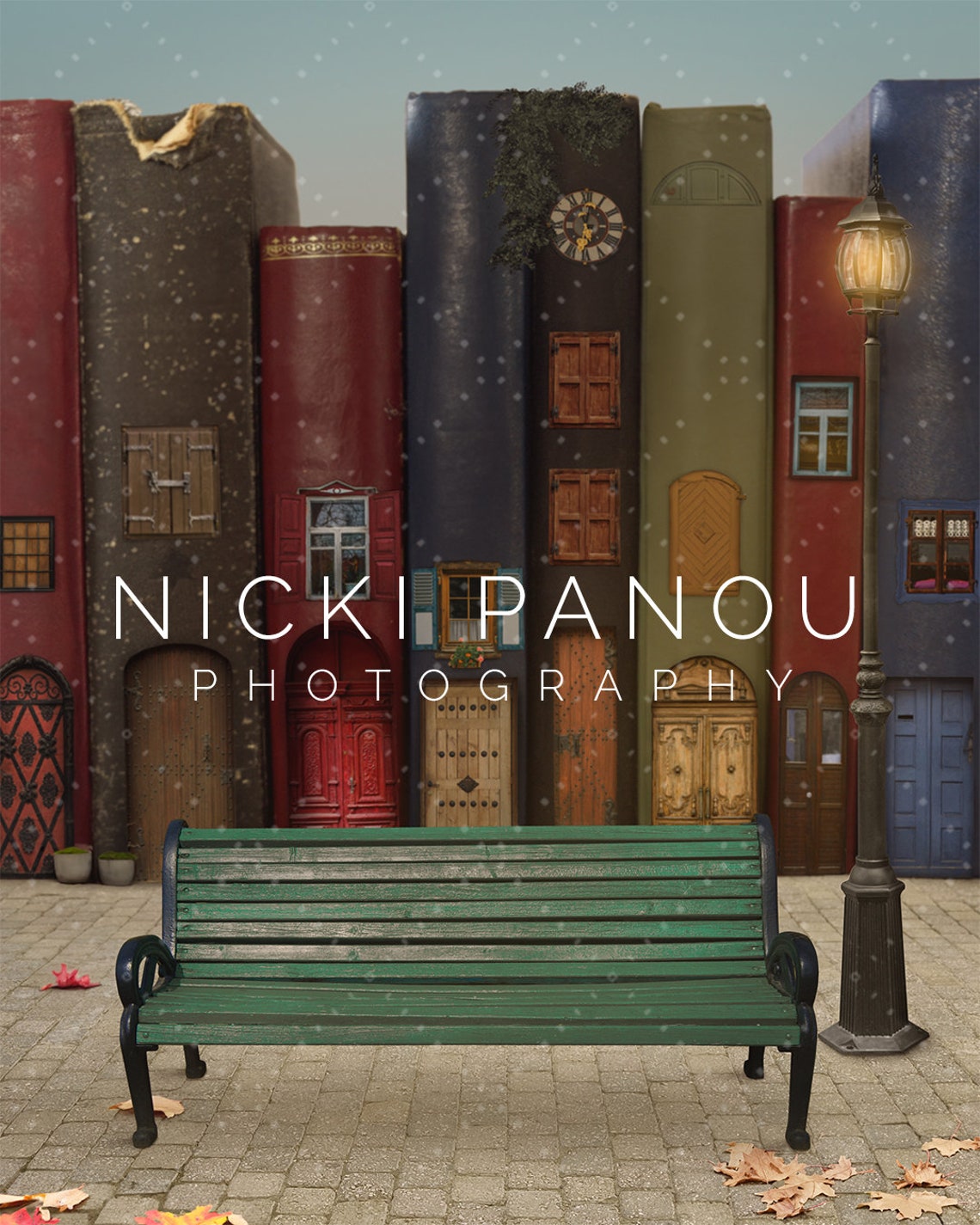 Fairy Tale Street With Book Buildings Digital Background Children's Fun ...