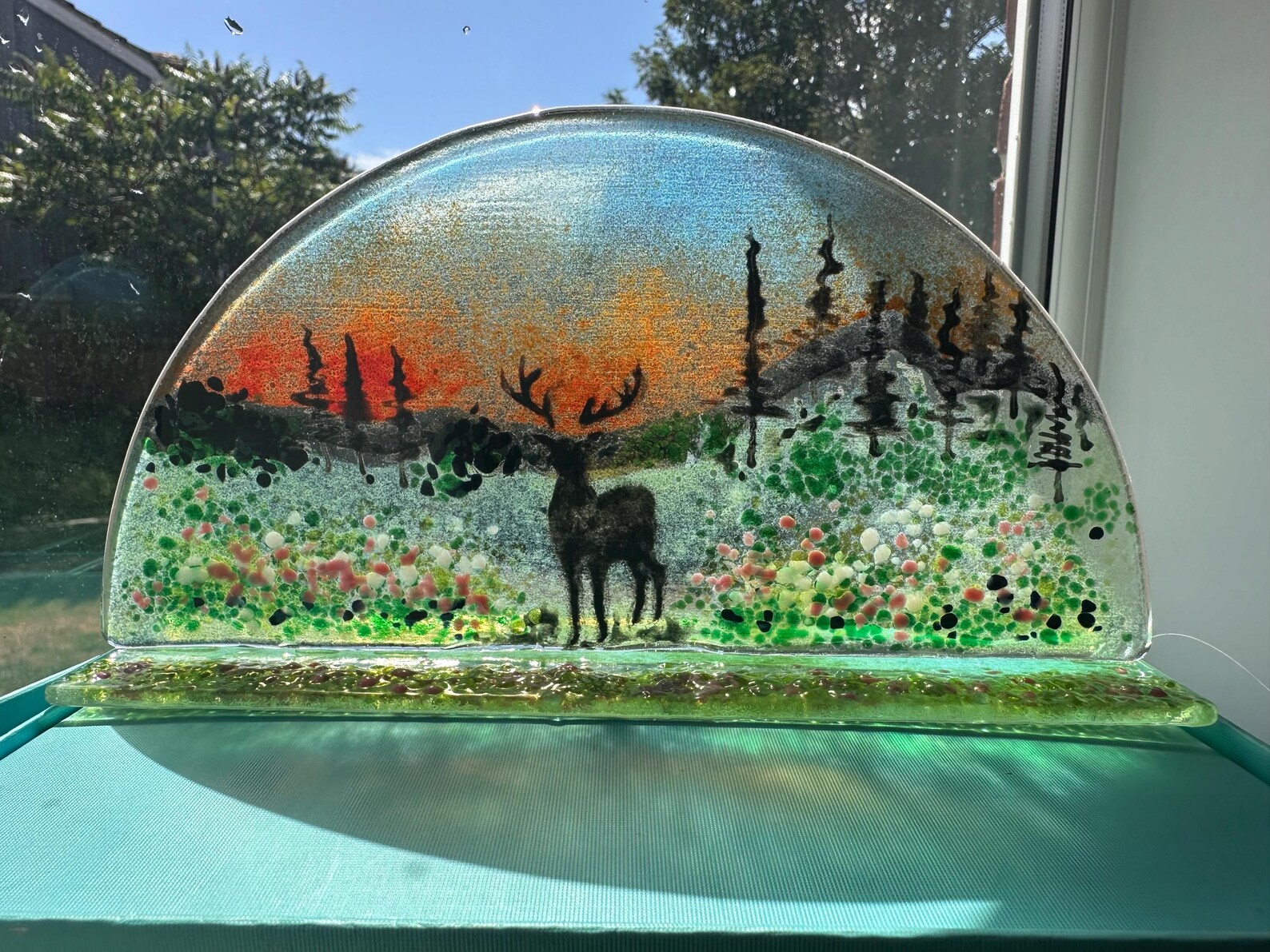 Fused Glass HIGHLAND STAG Landscape - Etsy