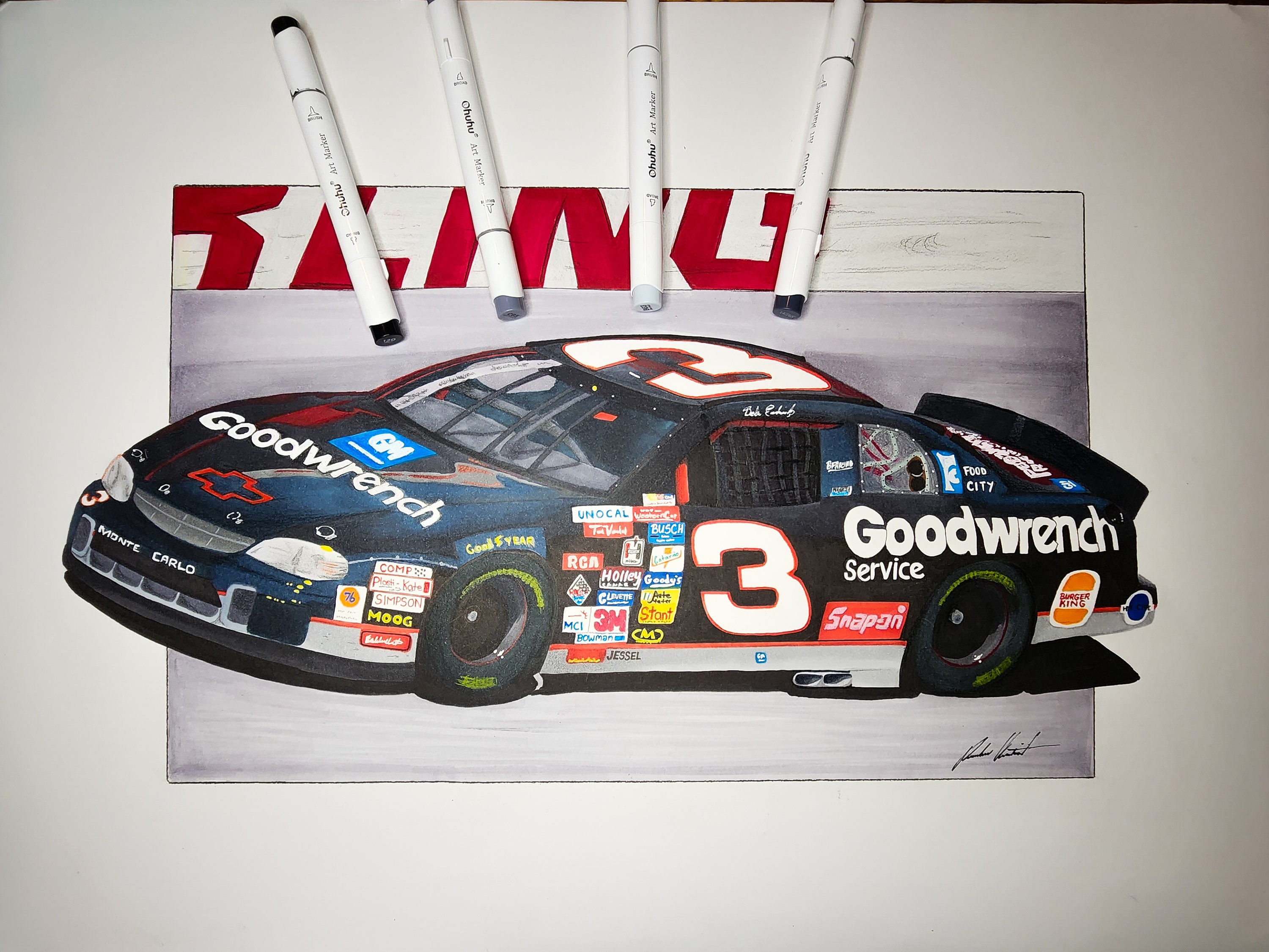 Custom NASCAR / Stock Car/ F1 Drawings - Personalized Car Drawings ...