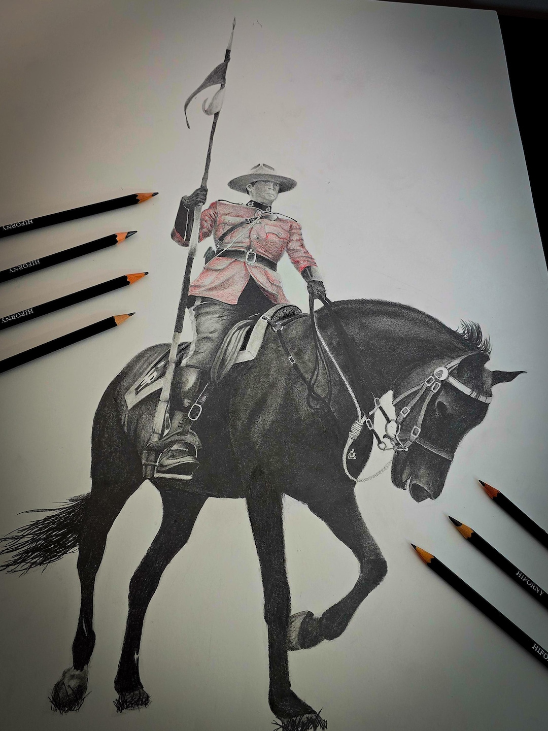 RCMP Musical Ride Original Drawing RCMP Art RCMP Personalized Gift ...