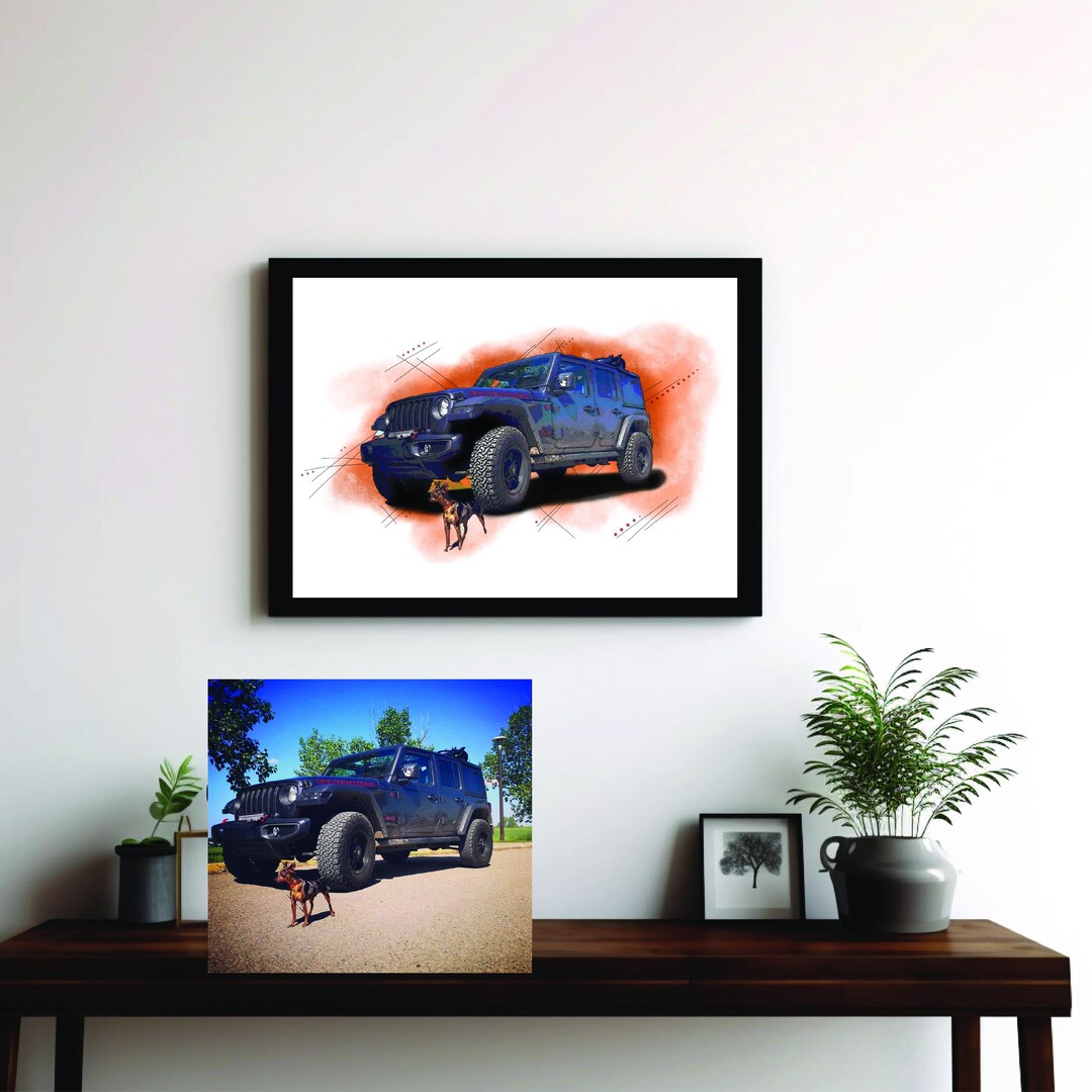 Personalized Digital Car Art Drawing - Custom Vehicle Illustration for ...