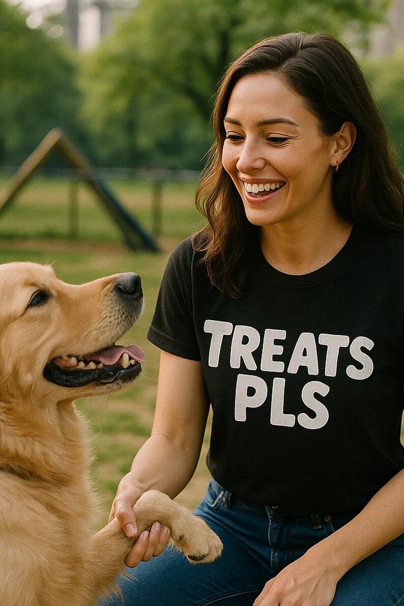 TREATS PLS Cartoon Pop T-shirt, Dog Lovers Tee, Funny Puppy Gift, Canine Enthusiast Shirt, Pet ...