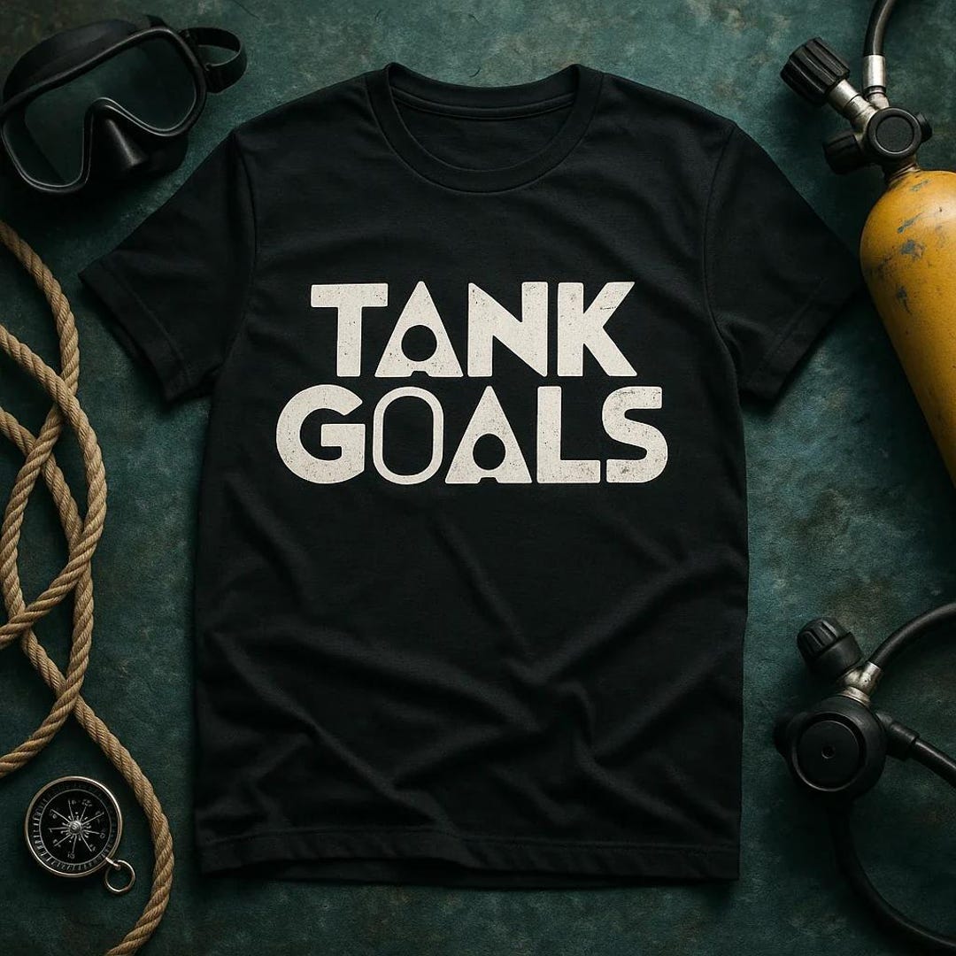 TANK GOALS Minimalist Geometric Scuba Diving T-shirt, Diver Tee for Men ...
